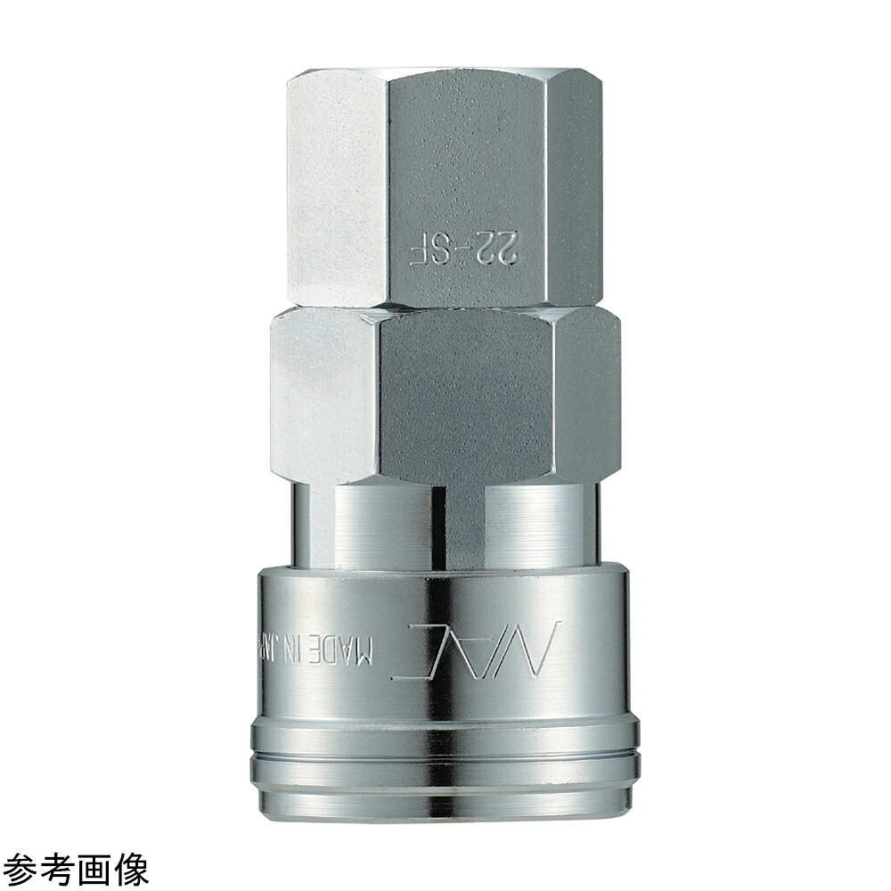 ●低圧用片バルブ仕様です。●タイプ：メネジ型●接続規格：Rc1/2●材質：鋼鉄（クロムメッキ）●シール材質：ニトリルゴム●使用温度範囲：-20〜+80℃●最高使用圧力：1.5MPa●使用流体：油、空気●片バルブ仕様●※必ずソケット側からプラ...