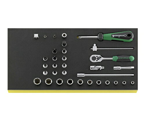 ●トレイ付きのツールセット。●差込角("SQ)：1/4●トレイサイズ(WxDxHmm)：175x350x45●質量(g)：715●メーカー型番：96830217
