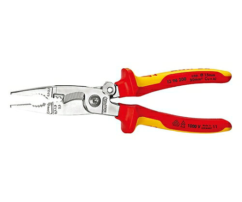 ●1本で5役 マルチタスクプライヤー●平グリップ及びパイプグリップ●クリンピング 0.5mm-2.5mm●ストリッピング 0.7-1.5mmと2.5mmの2サイズ●ケーブル切断 15φ●電気工事のあらゆる作業に最適●ヘッド仕上げ：クロームメ...