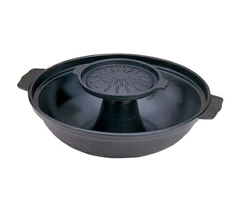 ●1台でしゃぶしゃぶ、焼肉が楽しめます●外寸（mm）：φ333×H120●外寸（mm）：焼皿／φ155●内寸（mm）：φ298●内寸（mm）：深さ／95●重量：1.9kg●容量：3.5L●板厚厚み：4●材質1：アルミ●材質2：焼皿：フッ素樹脂加工