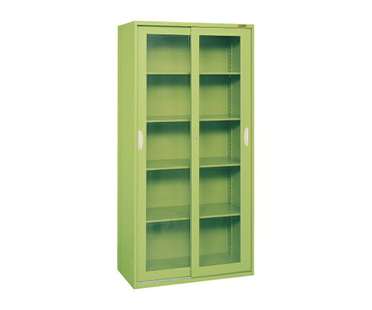 ●セット内容(付属品)：棚板4枚付●セット内容(付属品)：アクリル扉付●サイズ：900×450×1800mm●内寸：860×380×1722mm●色：サカエグリーン●質量：54kg●コード番号：143953