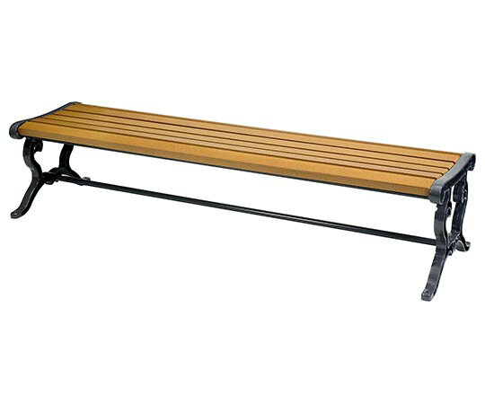 ●耐久性に優れたリサイクルウッドのベンチ●サイズ(W×D×H)：1800mm×554mm×400mm●材質：座部／リサイクルウッド、フレーム／アルミ鋳物●重量：43kg●組み立て式●入数：1台
