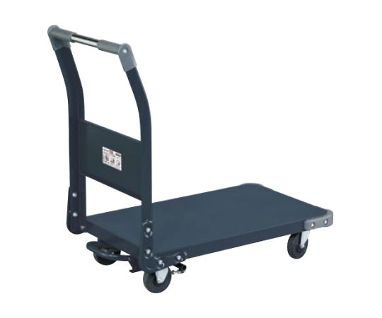 ●本体は粉体塗装のため荷台面に傷が付き難い台車です。●外寸：W805×D480×H855mm●均等積載荷重：150kg●荷台寸法：W750×D450mm●質量：18kg●カラー：ダークグレー●キャスター：100φゴム車●コード番号：211220
