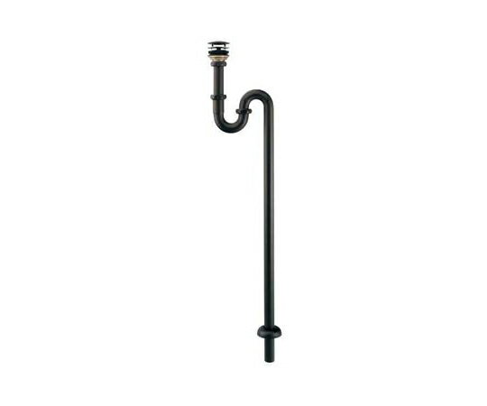 ●オーバーフローなしの洗面・手洗器用●ツヤ消し黒塗装仕上げ●化粧キャップ付き●呼径・カラー：25・ブラック●材質：黄銅●はさみ込み厚：最大約9mm