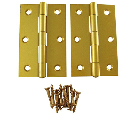 ●開き戸の開閉軸に用いる金物です。●家具・建具の開き扉用丁番●カラー：ゴールド●サイズ：89mm●入数：2●コード番号：00026028
