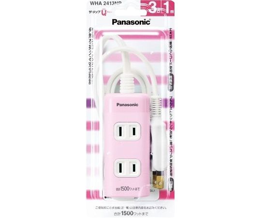 ●2ピン3個口の電源タップ。●丈夫な根元部とコード。●ほこり等で起こるトラッキングを抑え、感電もしにくい「トラッキング・感電防止プラグ」。●発熱を抑える「新接続コンセント」。●商品サイズ：幅／89mm、奥行／45mm、高さ／213mm●重量...