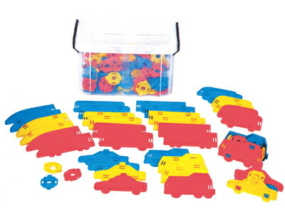 年少時でも簡単にッ組み立てる事の出来るブロックです。 乗り物プレートとジョイントプレートを組み合わせる事で簡単に作る事が出来ます。組み立てる時、多少力を必要とするように作っており指先の力をつけ、筆圧の向上、画力の向上に役立ちます。 2001...