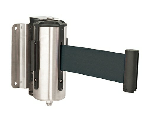 ●壁面にネジで取り付けて使用するベルトパーテーション。■仕様●入数：1個●材質：ベース／ステンレス、本体／ステンレス・PA樹脂、ベルト／ナイロン(49巾)●寸法：(ベルト長さL)(m)1.7●ベルト色：黒