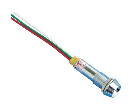 ●抵抗器内蔵の超高輝度LED表示灯です。●赤・緑の2色発光となります。●200mmのリード線付です。●使用電圧範囲がDC5〜60VのDC専用フリー電源仕様です。●通電表示や警告表示などに。■仕様●レンズ色：透明●定格電圧（V）：DC5〜60...