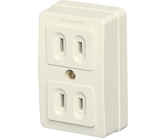 ●ダブルコンセントです。■仕様●色：ミルキーホワイト●定格：15A　125V●幅（mm）：48●長さ（mm）：74●厚さ（mm）：28●コンセント数：2個口●原産国：日本●コード番号：763-2088