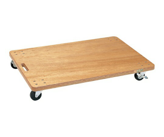 ●荷台が木製で丈夫な平台車。●サイズ：900×600×123mm●質量：14kg●キャスター：75φゴム車●コード番号：211626