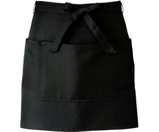 ●退色防止加工。●使いやすいサロンエプロン、ブラック色。●素材：ツイル、ポリエステル100％