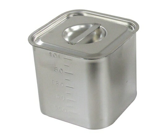 ●材質：SUS304●本体板厚：0.8mm/蓋0.6mm●内寸：105×105×H105mm●重量：0.34kg●容量：1.2L