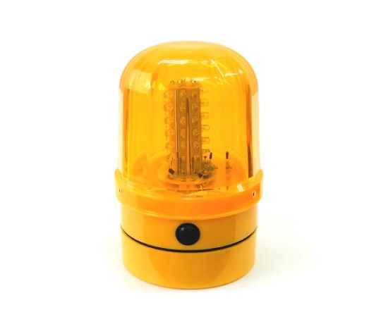 ●リーズナブル価格の単1電池回転灯。●電源：単1電池×2本（別売）●光源：LED球×30灯●サイズ：φ95×145（H）mm●重量：395g●材質：ABS樹脂●色：黄●連続使用時間：回転時：200時間●底部にマグネット付●暗闇時、約200m...