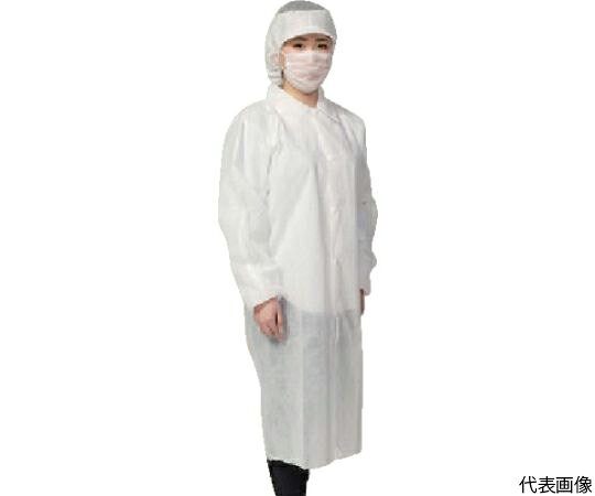●ポリプロピレン素材のため撥水性に優れ、汚れを防ぎます。●汚れ作業着に。●工場の見学者用に。■仕様●色：白●サイズ：L●適応胸囲（cm）：126〜129●適応身長（cm）：165〜175●数回の洗濯が可能●スナップボタン仕様●材質／仕上：●...