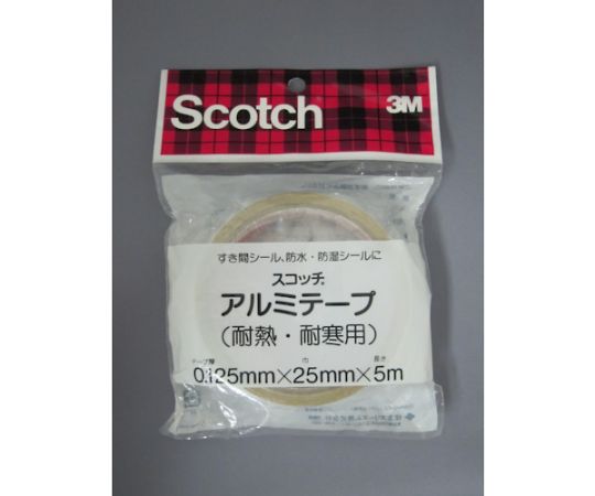 ●アルミ箔基材のテープです。●雨とい補修。●流し台、ガスレンジのつなぎ目（すきま）に。●耐熱、耐寒用■仕様●色：シルバー●幅（mm）：25●長さ（m）：5●厚さ（mm）：0.1●180度方向剥離力：3.92N/10mm●使用温度範囲：-50...