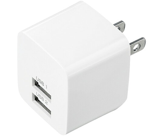 ●家庭用コンセントからUSB電源出力に変換できる、コンパクトで持ち運びに便利なキューブ型USB2ポート充電器。●USBポートを2ポート搭載しUSB機器を2台同時に充電できるキューブ型のコンパクトなUSB充電器です。（2ポート合計で最大2.4...