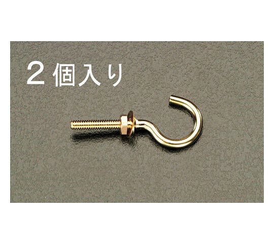 ●サイズ：φ4.2×32mm●ねじサイズ：M5●耐荷重：15kg●材質：真鍮（キリンス仕上げ）●入数：2個●サイズ（mm）：A／32、B／26、C／13