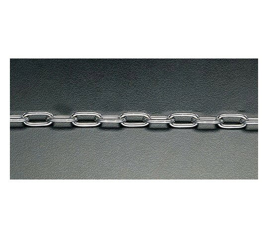 ●線径が大きく強度もつよいリンクチェーンです。●材質：SUS304●全長：2m●線径：5mm●チェーン内寸：27.0×8.0mm●使用荷重：250kg●重量（kg）：0.86●研磨仕上げ●溶接あり