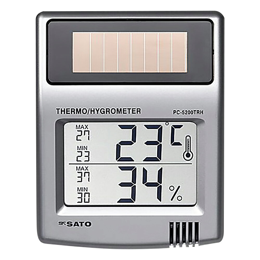 ●測定精度：温度／±1℃（10〜40℃）・±2℃（その他）、湿度／±5％（15〜35℃・40〜70％RH）・±8％（その他）●材質：ABS樹脂●サイズ：90×115×20*mm*●重量：83*g*（電池・ハンドストラップ含む）●電源：太陽電...