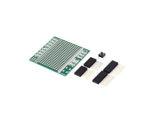 サンハヤト Arduino用ユニバーサル基板　ショートサイズ　接続コネクタ付属 1セット●材質：ガラスコンポジット（CEM3）両面●寸法：53.34×54.61mm●板厚：1.0t●仕上処理：スルーホールハンダ、両面レジスト（緑）/部品面シ...