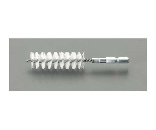 エスコ 六角軸付チューブラシ（ナイロン）　13mm 1個●溶接洗浄、スケールや錆の除去などに適しています●軸径：1/4"（6.35mm）●ブラシ長：60mm●全長：115mm●最大回転数：3,600rpm●材質：ナイロン●ブラシサイズ：外径...