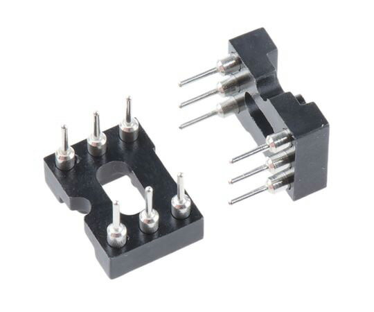 E-TEC DILソケット　2.54mm　Pitch　6　Pin 1セット(67個入)●精密金コンタクト●金めっきのチューリップ形グリップコンタクトとすずめっき仕上げのピンの精密DIPソケット　基板上でのはんだやフラックスの毛細管作用を防止...
