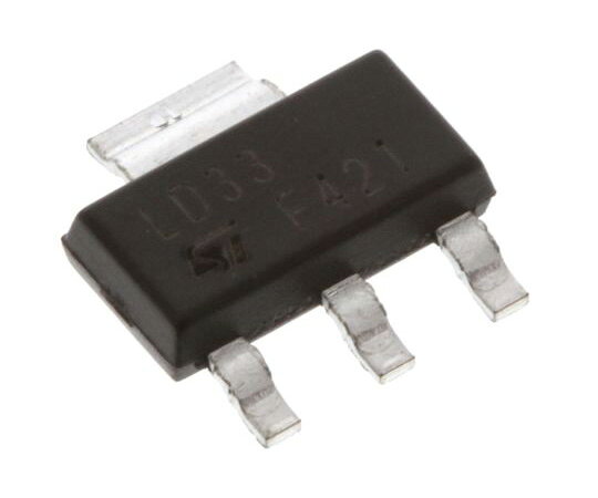 STマイクロエレクトロニクス LDOレギュレータ　1.3A　3.3　V　固定出力　3+Tab-Pin　SOT-223 1袋(25個入)●リニア電圧レギュレータ、800mA、STMicroelectronics●入数：1袋（25個入）●出力電...