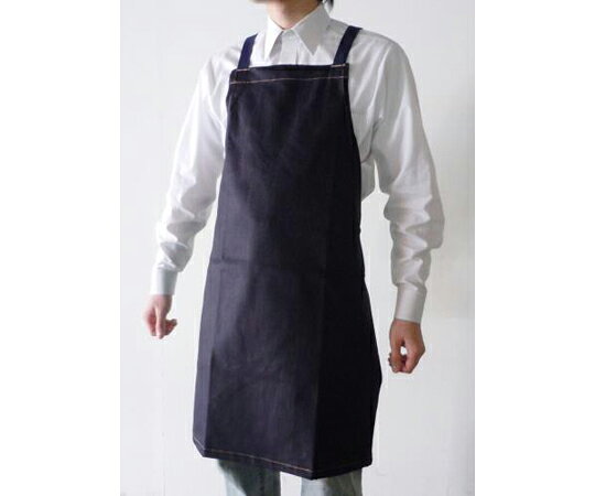 ●巾の広い作業用エプロン。●縫製品のため、サイズが若干異なることがあります。ご了承下さい。●サイズ：61×83cm●材質：エプロン：綿デニム　肩紐：綿　腰紐：綿●縫い糸材質：ポリエステル●ひもは背中でクロス脇のD管を通して後で結ぶ式●巾の広...