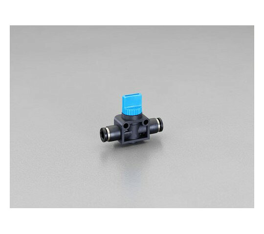 ●使用圧力範囲：0/0.9MPa●使用温度範囲：0/60℃（凍結なきこと）●本体材質：樹脂：PBT、金属部：黄銅（無電解ニッケルメッキ）●ハンドル材質：POM●使用流体：空気●入力側(チューブ外径)：8mm●出力側(チューブ外径)：8mm●...