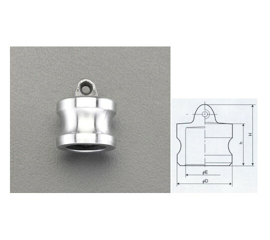 ●材質：アルミダイカスト(ADC12)●使用圧力：1.76MPa(18kgf/cm2)●使用温度：-30℃/70℃●呼び径：50（2”)●サイズ(mm)：D：63、E：45、h：43、H：66●重量：0.16kg●カプラー内部に埃が付着する...