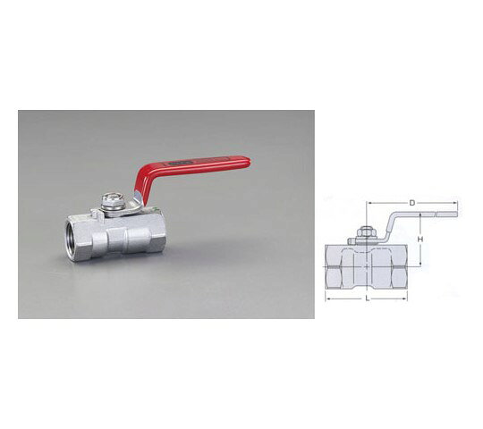 ●材質：ボディ：ステンレス（SCS13A）、ステム：SUS304、ボール：SUS304、ボールシート：グラスファイバー入PTFE、パッキン：グラスファイバー入PTFE、ハンドル：SUS430●最高圧力（水・油・ガス（※））：常温：4.12M...