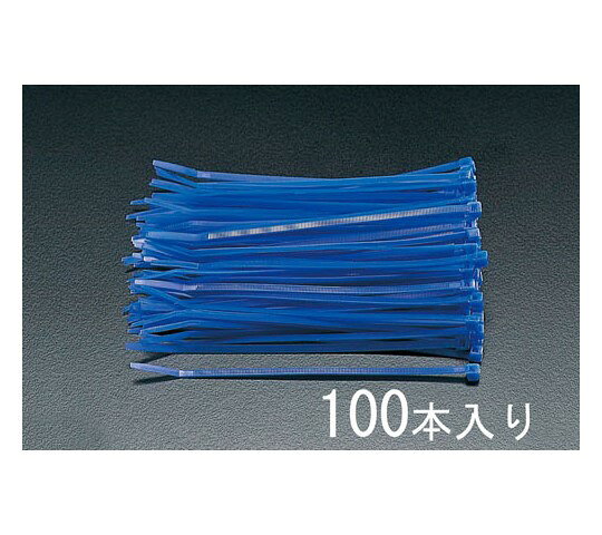 ●入数は100本入りです。●色：青●全長：150mm●幅：3.6mm●最大径：39mm●ループ引張強度：18kgf●使用温度範囲：-40〜85℃●材質：ナイロン66●厚み：1.4mm