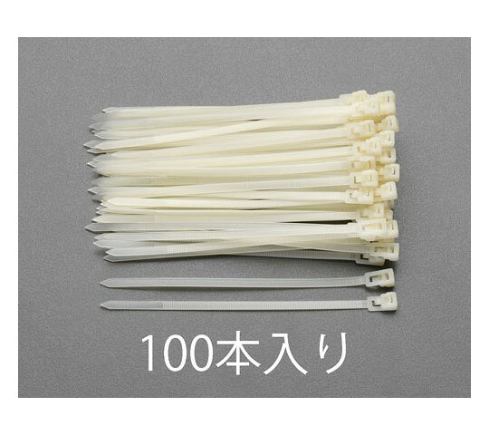●何度でも繰り返して使用できます。●全長：300mm●幅：4.5mm●最大径：80mm●厚み：1.2mm●材質：ナイロン66●ループ引張強度：22kgf●入数：100個●RoHS対応品●使用温度範囲：-10〜85℃
