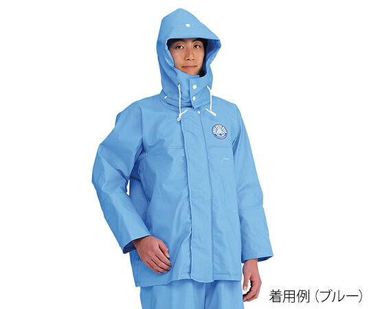 阪神素地 水産ジャケット（フィッシャーマンジャケット）　ブルー　S 1着●フードは取り外し可能です。●前面が面ファスナーとボタン使用の大型比翼付きで風や水をシャットアウトします。●仕様：ジャケット●色：ブルー●サイズ：S●身長（cm）：15...