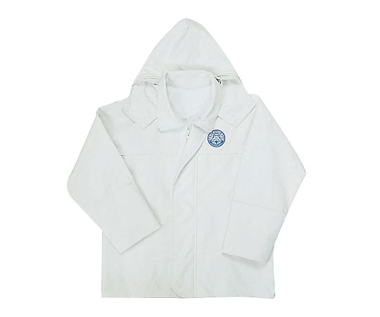 阪神素地 水産ジャケット（フィッシャーマンジャケット）　ホワイト　LL 1着●フードは取り外し可能です。●前面が面ファスナーとボタン使用の大型比翼付きで風や水をシャットアウトします。●仕様：ジャケット●色：ホワイト●サイズ：LL●身長（cm...