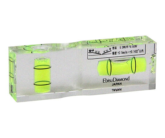 ●実用性と機能性・デザイン性を兼ね備えた多用途用水平器です。●多用途用水平器。●全面が測定面としてご使用できます。●透明なので、透かして測れます。●小さくて携帯に便利です。●感度：0.50mm/m=0.0286度●精度：±2.50mm/m=...