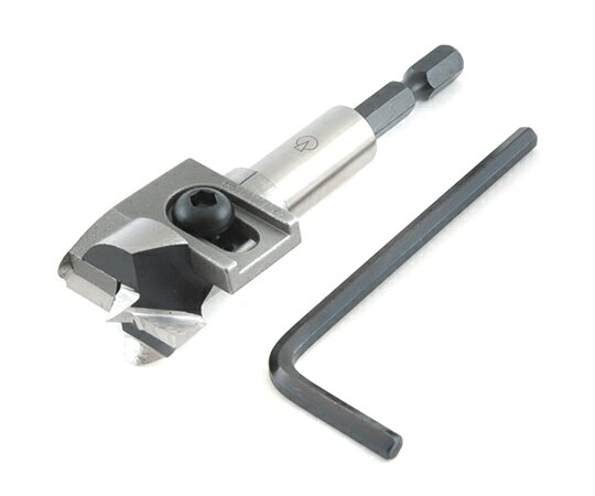 ●14.4Vインパクトドライバー対応商品です。●木工・ボード用先端工具。●可変式穴あけ工具です。●座ぐり、貫通穴に最適です。●穴あけサイズが付属のスパナ・六角レンチで調整できます。●替刃式です。●穴あけ径：30mm〜42mm●適応板厚：60...