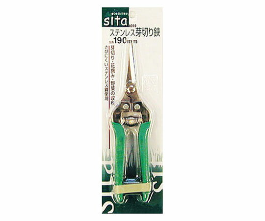 ●芽切り、花摘み、野菜の収穫に。●機能性はもちろん、はじめての人や女性にも使いやすい設計・デザイン。●全長：190mm●仕様：ステンレス製●コード番号：4344268