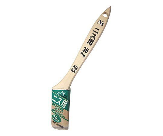 ●作業性の良い筋違金巻タイプ。●厚口なので塗料含みも良い。●毛の長さ：30mm●毛材：化繊、山羊●用途：ニス用●原産国：中国