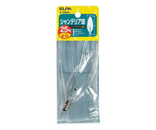●シャンデリアなどの装飾照明に適しています。●ガラス球の形状がローソクの炎形の電球。シャンデリア器具にはもちろん、電球の形やフィラメントの輝きを見せるブラケット、ペンダントにも使用できます。●定格：電圧 110V ・消費電力 25W ・寿命...