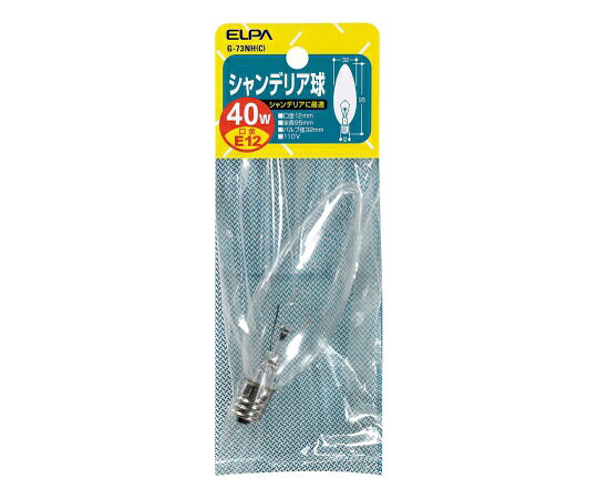 ●シャンデリアなどの装飾照明に適しています。●ガラス球の形状がローソクの炎形の電球。シャンデリア器具にはもちろん、電球の形やフィラメントの輝きを見せるブラケット、ペンダントにも使用できます。●定格：電圧 110V ・消費電力 40W ・寿命...