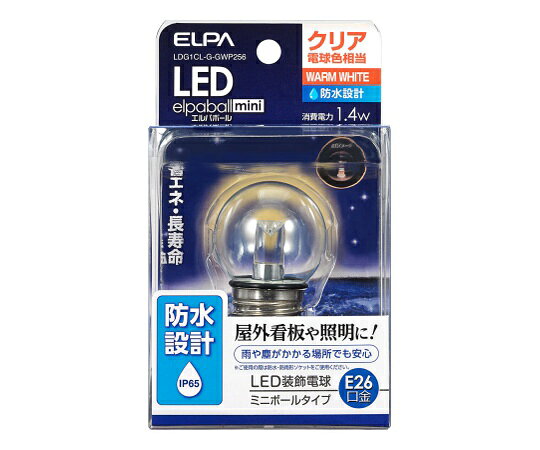 ●光源にはLEDを使用しているので、消費電力が少ない省エネタイプ●屋内・屋外兼用●推奨使用環境温度：0℃〜40℃●サイズ(mm)：全長62×外径40●質量(g)：28●口金：E26●定格入力電流(A)：0.016●定格消費電力(W)：1.4...