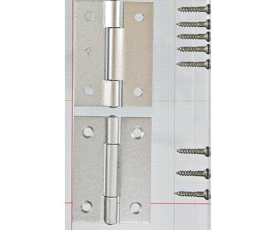 ●木製の扉や家具、小箱用の丁番として。●取り付けの際、木部の割れを防ぐためキリで下穴を開けてください。●カラー：シルバー●A(mm)：50.5●B(mm)：37●C・C1(mm)：7●D・D1(mm)：7●E(mm)：36●F(φmm)：4...