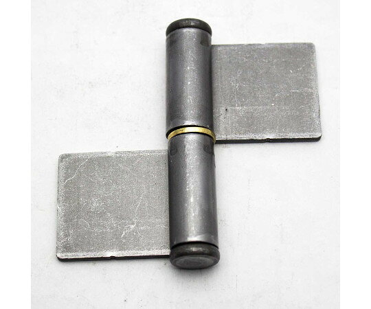 ●重量鉄扉用●取付は鉄部に溶接する●規格：75mm、右●a(mm)：76●b(mm)：36●c(mm)：3●d(mm)：54●e(mm)：3.2●f(mm)：12●g(mm)：16●材質：SPHC（熱間圧延鋼）