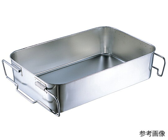 ●食材の保管や運搬に最適です。●積み重ねハンドル付きで、積み重ねて使用できます。●外寸（mm）：610×388×H140●板厚：0.7●材質：SUS304●商品コード：SA1548