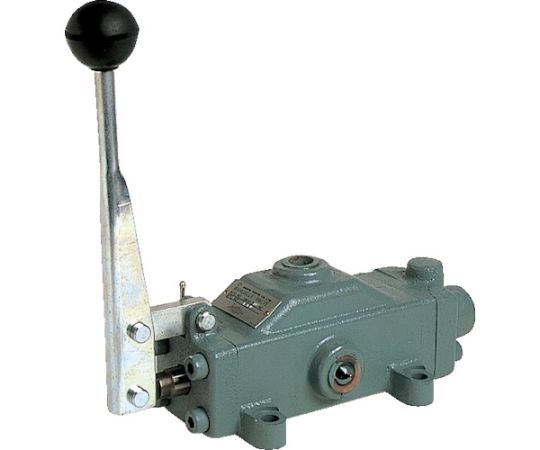 ダイキン 手動操作弁　呼び径3/8 DM04-3T03-4N 1台●スプールを手動レバーで直接操作して、油の流れ方向を切り替える方向制御弁です。●高圧時でもハンドル操作が容易にできます。●スプール作動方式：ノースプリング形（デテント付）●取...