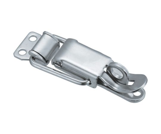 トラスコ中山 パッチン錠　鍵穴付タイプ・スチール製　（2個入） P-93 1パック(2個入)●南京錠で施錠ができます。●受け穴寸法（mm）：5.2●本体取付穴寸法（mm）：5.5●鍵穴径：9.3mm●材質／仕上：冷間圧延鋼板（SPCC）●表...