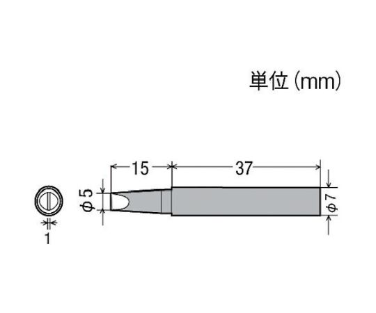 太洋電機産業（goot） 替こて先5D型PX2/SVS用 PX-2RT-5D 1個●適合機種：PX-201、PX-335、PX-338、PX342、SVS800AS、SVS580AS、SVS500AS●コテ先名称：φ5.0mm●こて先幅（m...