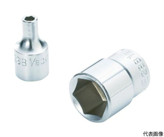 TONE ソケット（インチ） （6角） 吋目 11/32inch 全長22mm 2SB-11 1個●スタンダードタイプの対辺6角形状です。●差し込み後、トルクをかけてもナメにくくなっています。●対辺寸法（インチ）：11/32●差込角（mm）...